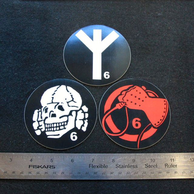 DEATH IN JUNE - Red And White Logos - Stickers - Soleilmoon.com